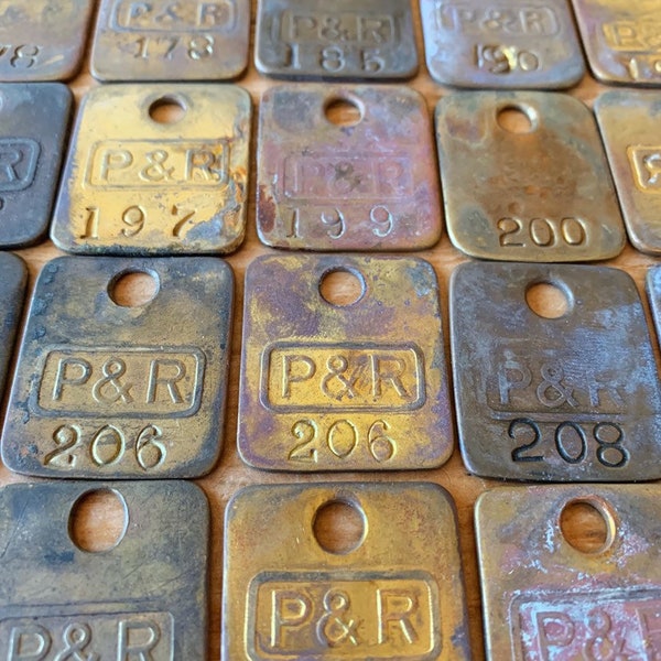 Vintage Brass Coat Check Tags - Etsy