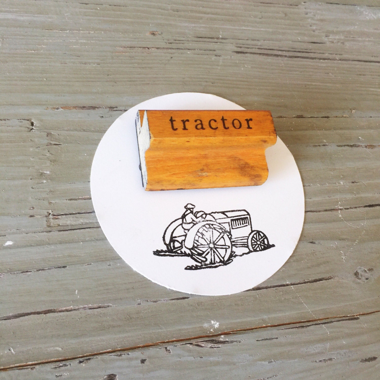Vintage Tractor Stamp for Tractor Birthday Party Rubber | Etsy