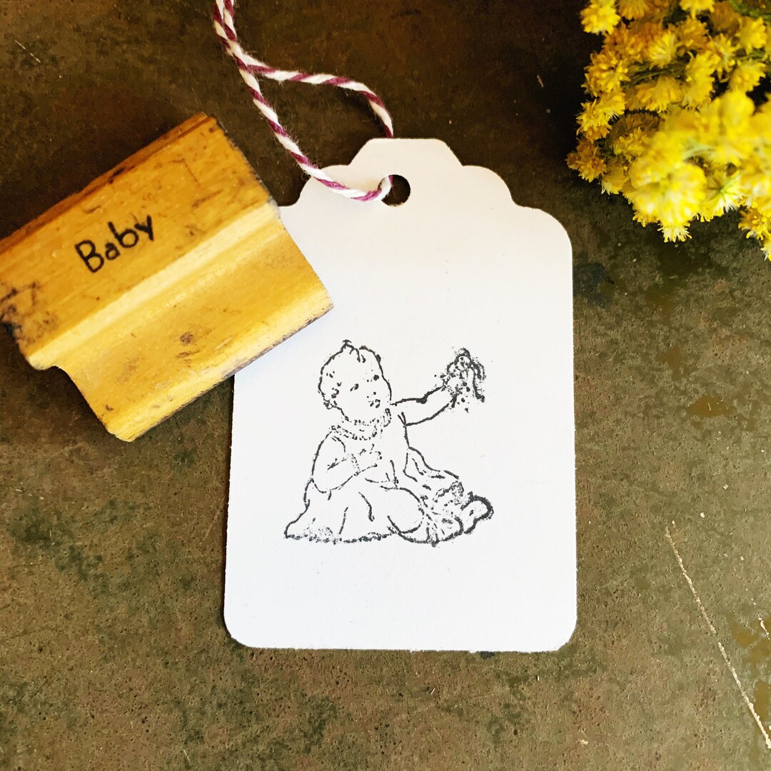 Vintage Baby Stamp, Birth Announcement Rubber Stamps, Unique Nursery ...
