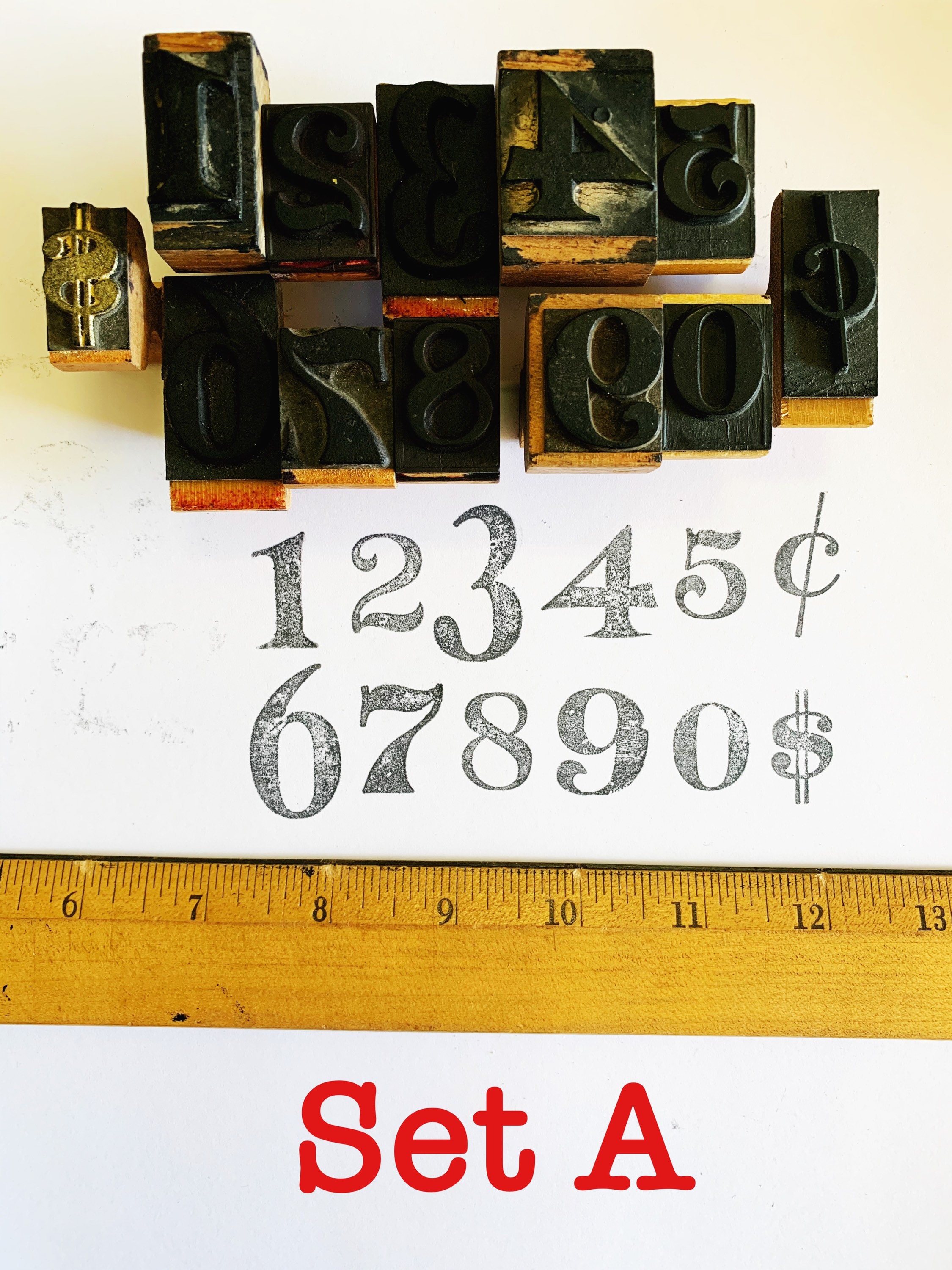 Vintage Eclectic Number Stamp Set: 0-9 Vintage Font Rubber | Etsy