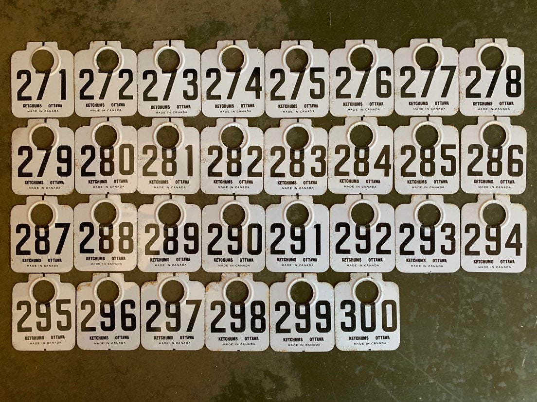 Vintage Metal Cow Tags Black and White Cattle Livestock Tag | Etsy