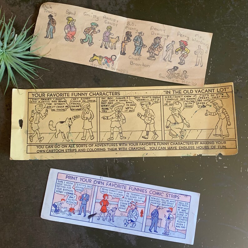 Vintage Perry Winkle Comic Strip Stamps, Rinkeydinks Club Comic ...