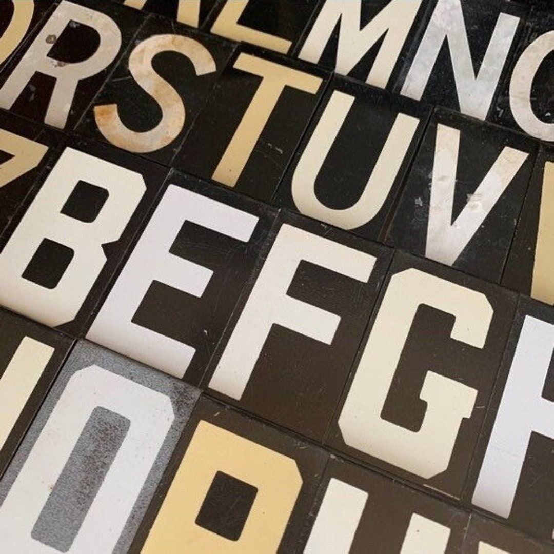 2 1/2” Vintage Metal Letters, Unitype Industrial Sign Letters, Numbers ...