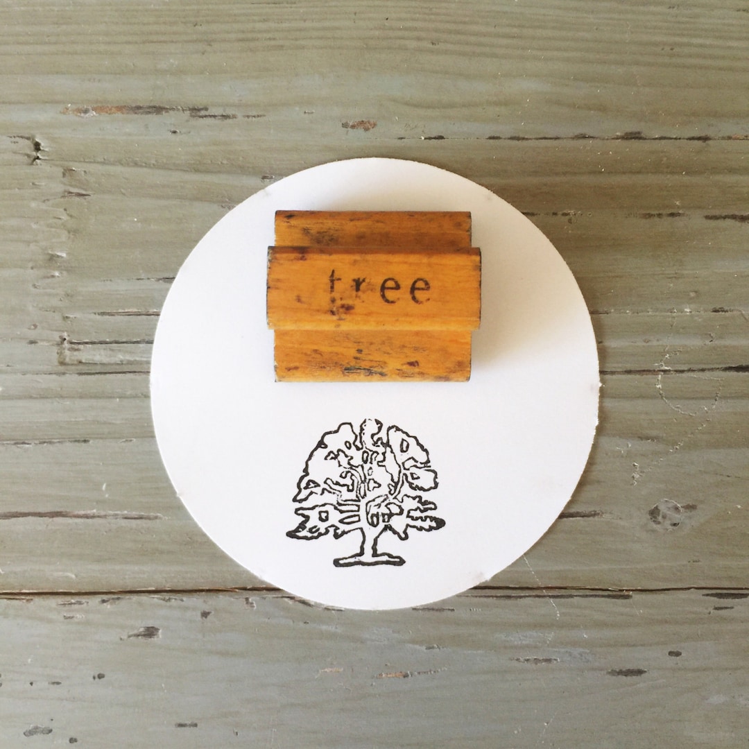 Vintage Wood and Rubber Tree Stamp, Autumn and Fall Scrapbook Crafts ...