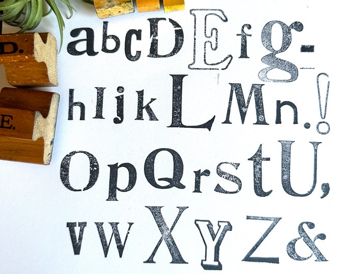 Vintage Eclectic Alphabet Rubber Stamp Set, A Through Z Uppercase ...