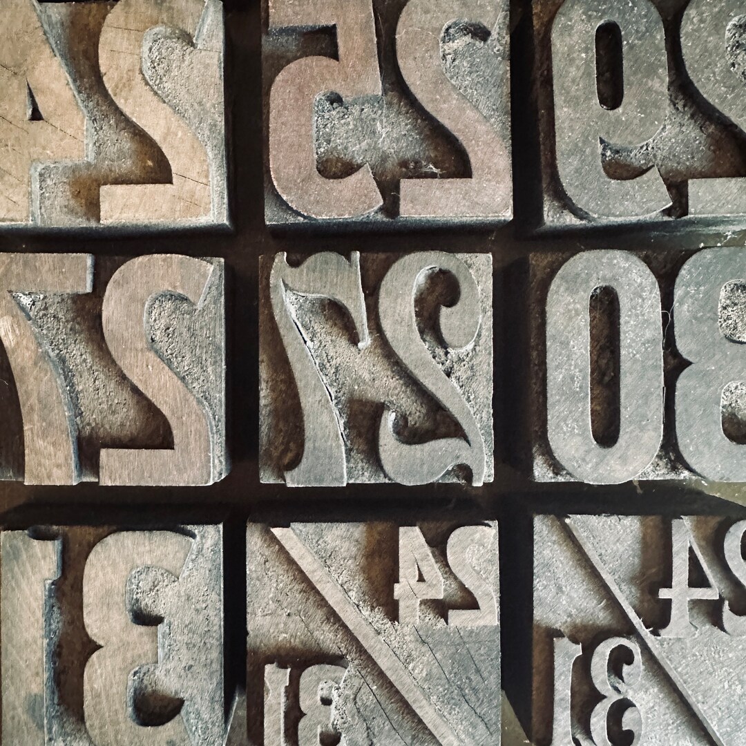Vintage Calendar Letterpress Number, Dounle Digit Vintage Wood Number ...