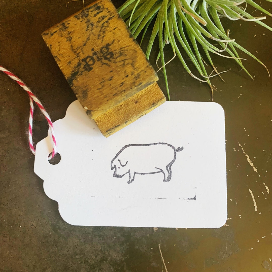 Squiggly Pig Stamp Vintage Rubber Animal Stamps Farm Animal - Etsy