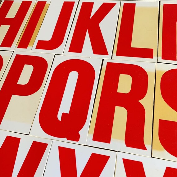 4 Red Vintage Plastic Sign Letters for Farmhouse Decor Pick | Etsy