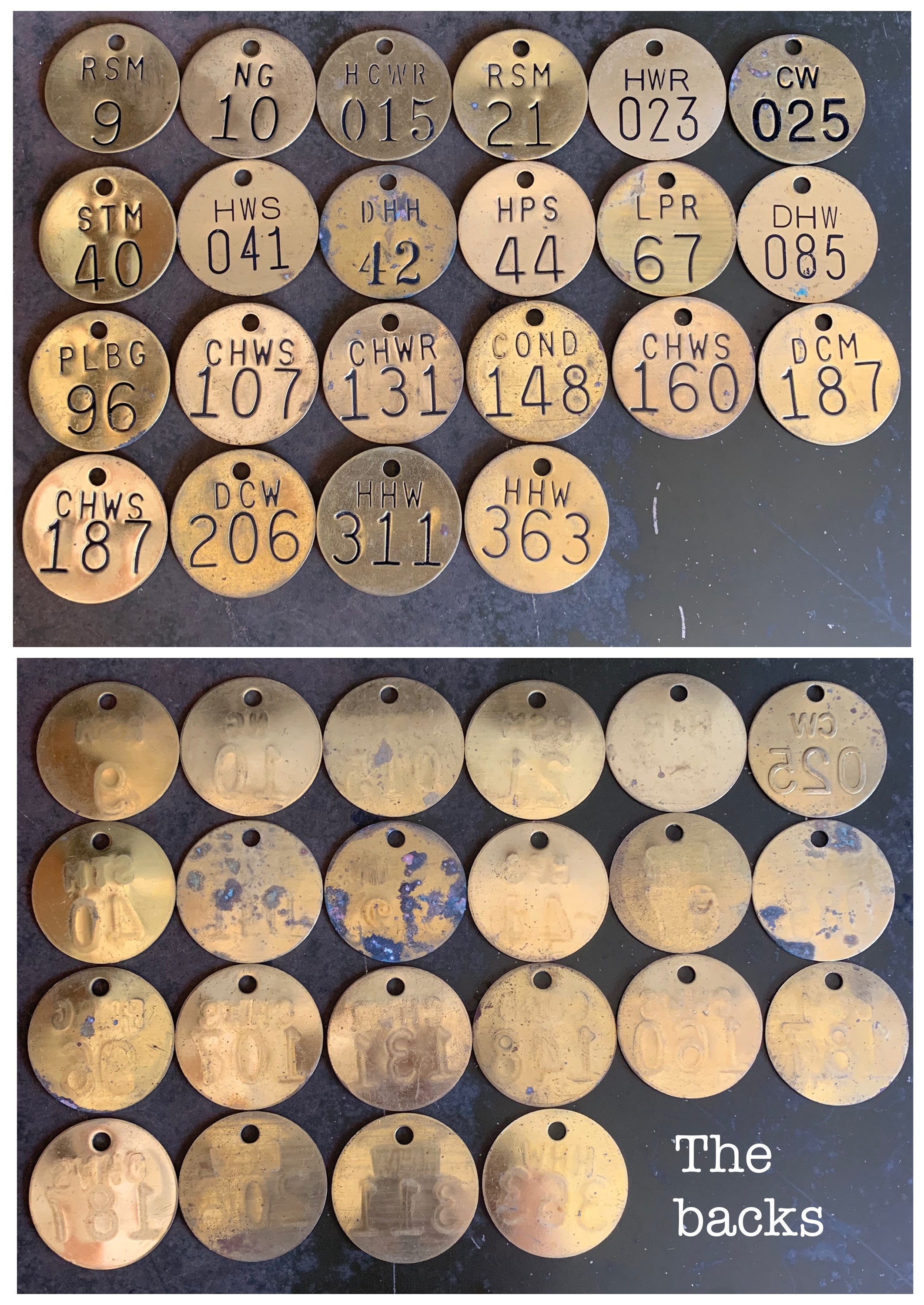Vintage Brass Number Tags You Choose Unique Industrial Key | Etsy