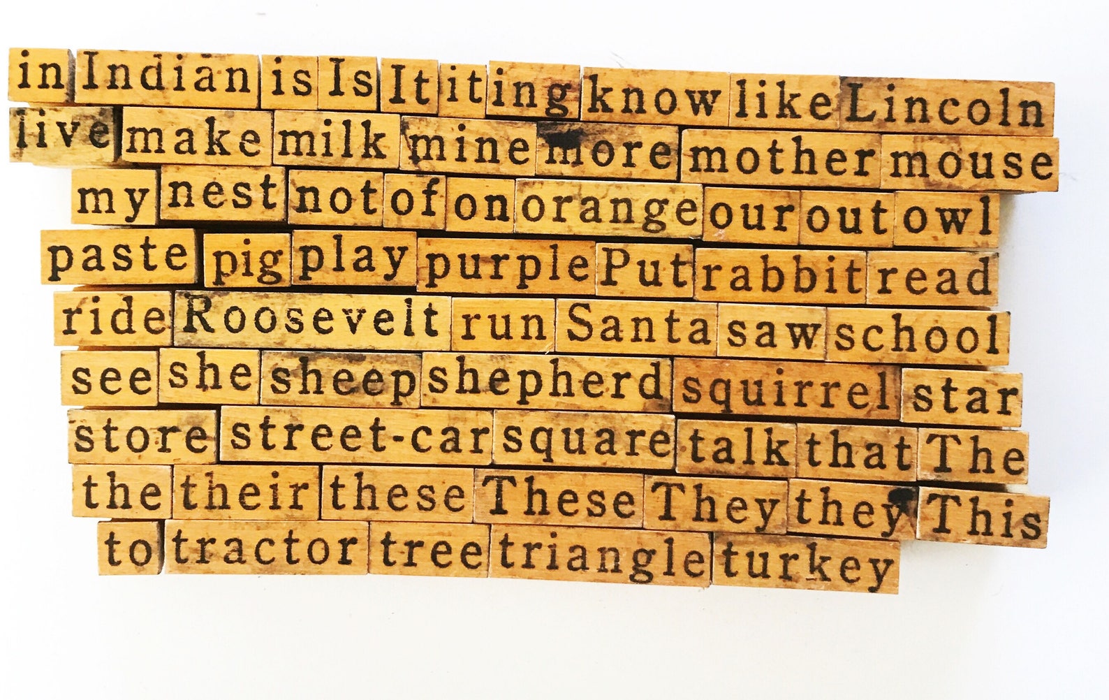 Set of 10 Random Vintage Word Stamps, for Bullet Journals Planners ...