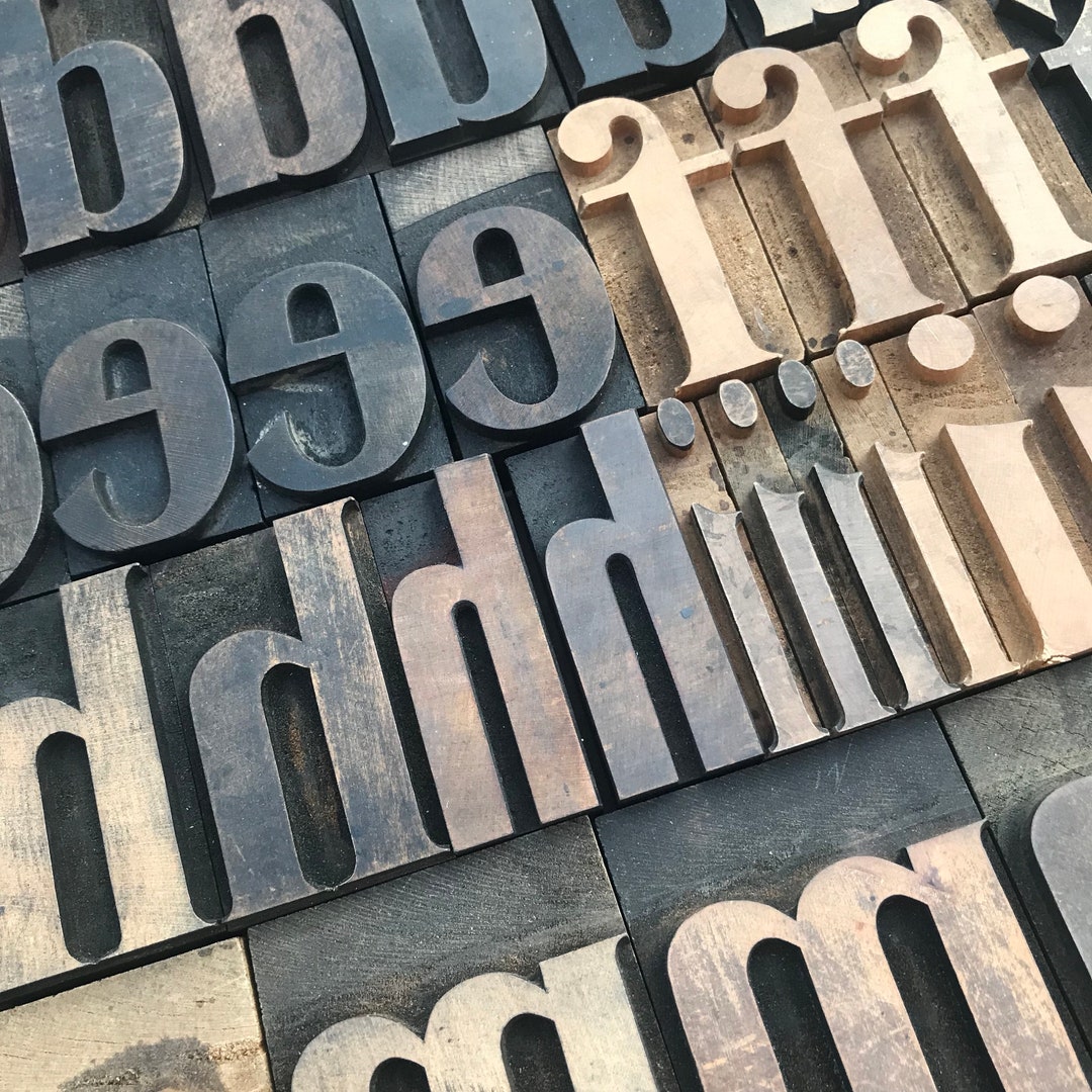 Vintage 2.5" Wood Letterpress Letters, Lowercase Printer Blocks - Etsy