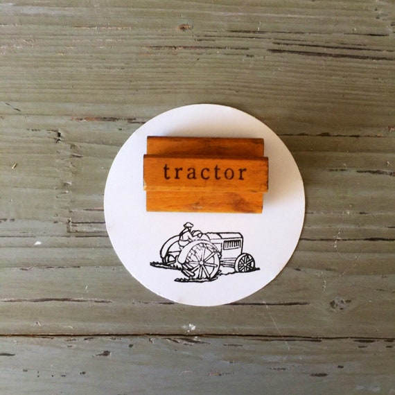 Vintage Tractor Stamp for Tractor Birthday Party Rubber - Etsy