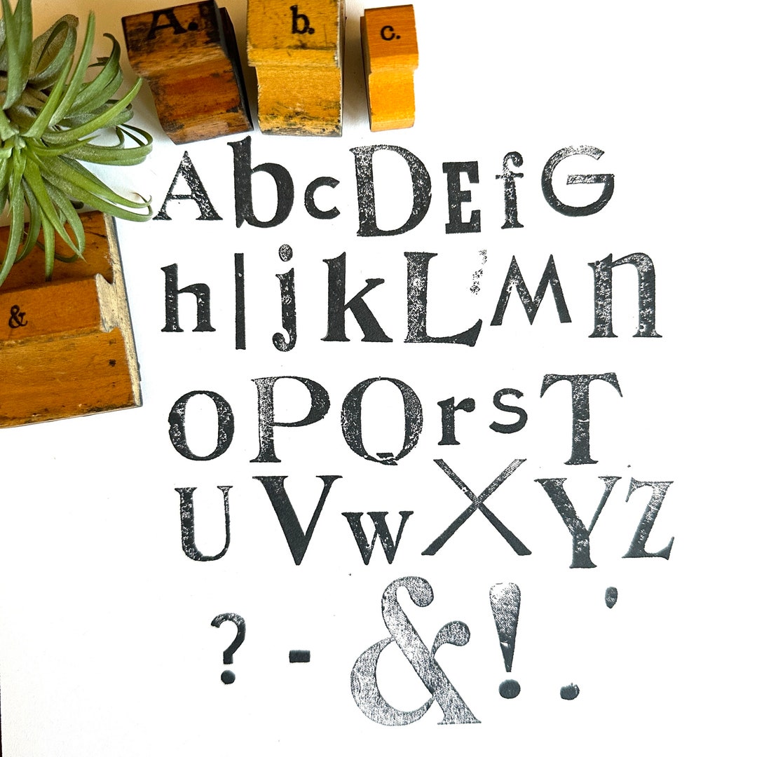 Vintage Eclectic Alphabet Rubber Stamp Set, A Through Z Uppercase ...