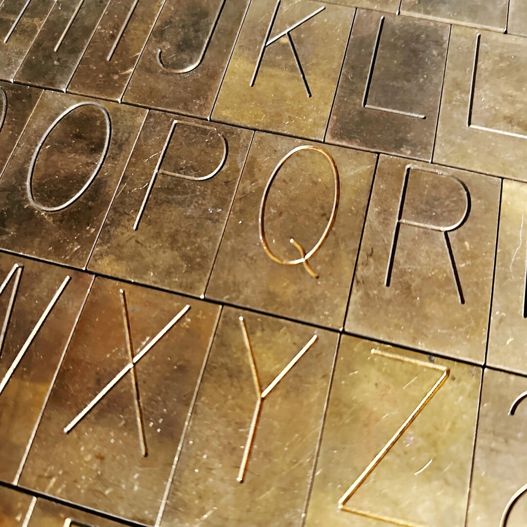 Vintage Brass Engraving Letters and Numbers, 2 1/4 Inch Brass Sign ...