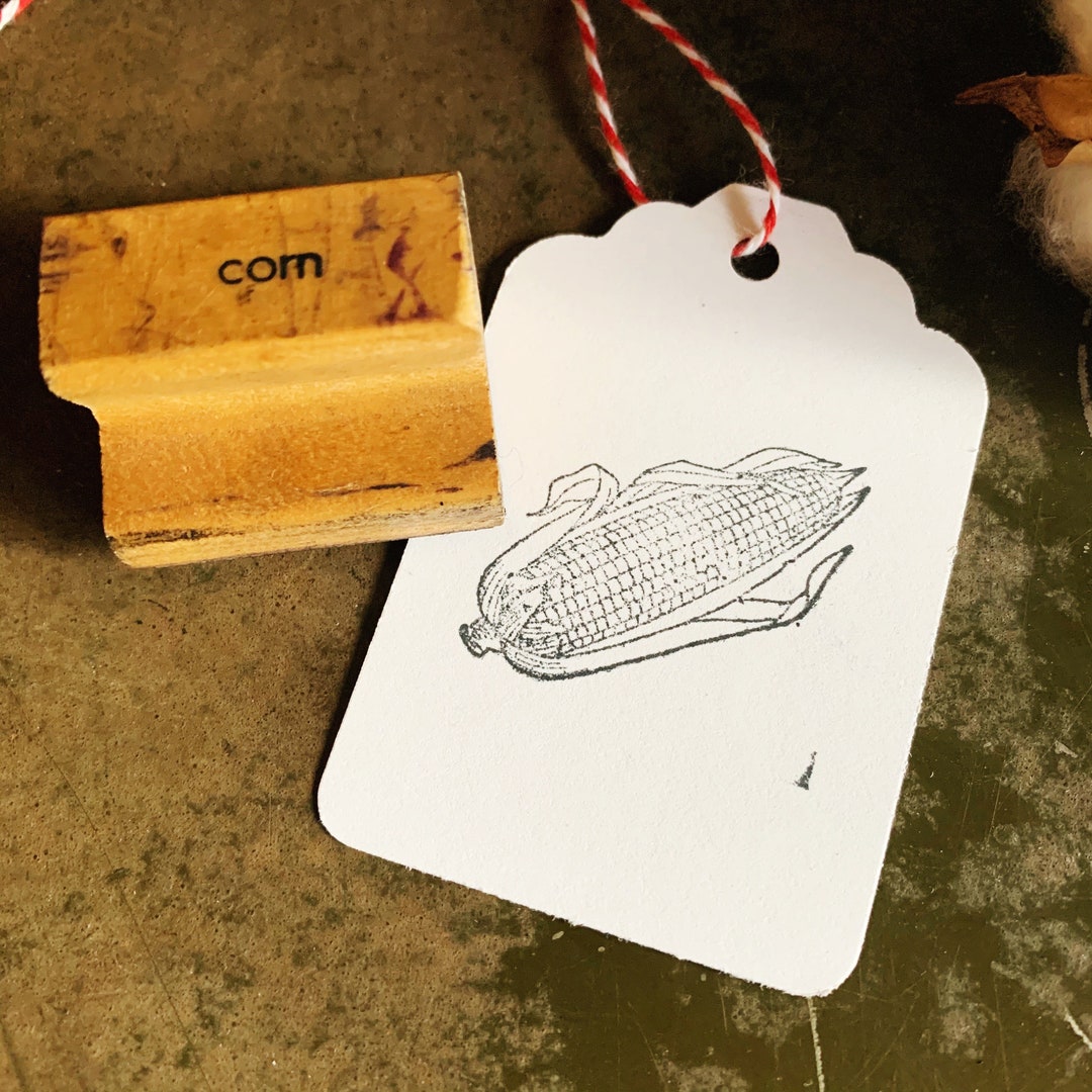 Vintage Rubber Corn Stamp, Corn in Husk, Corn on the Cob Crafts ...