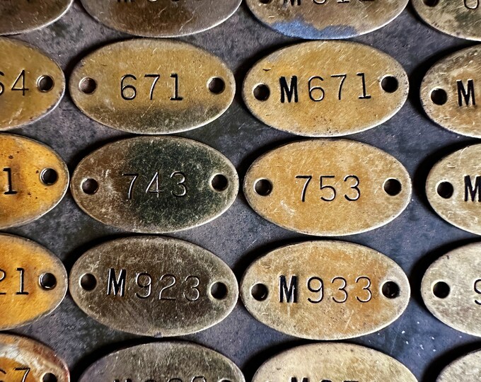 Hand Punched Brass or Aluminum Numbered Tags Custom Numbered Locker ...