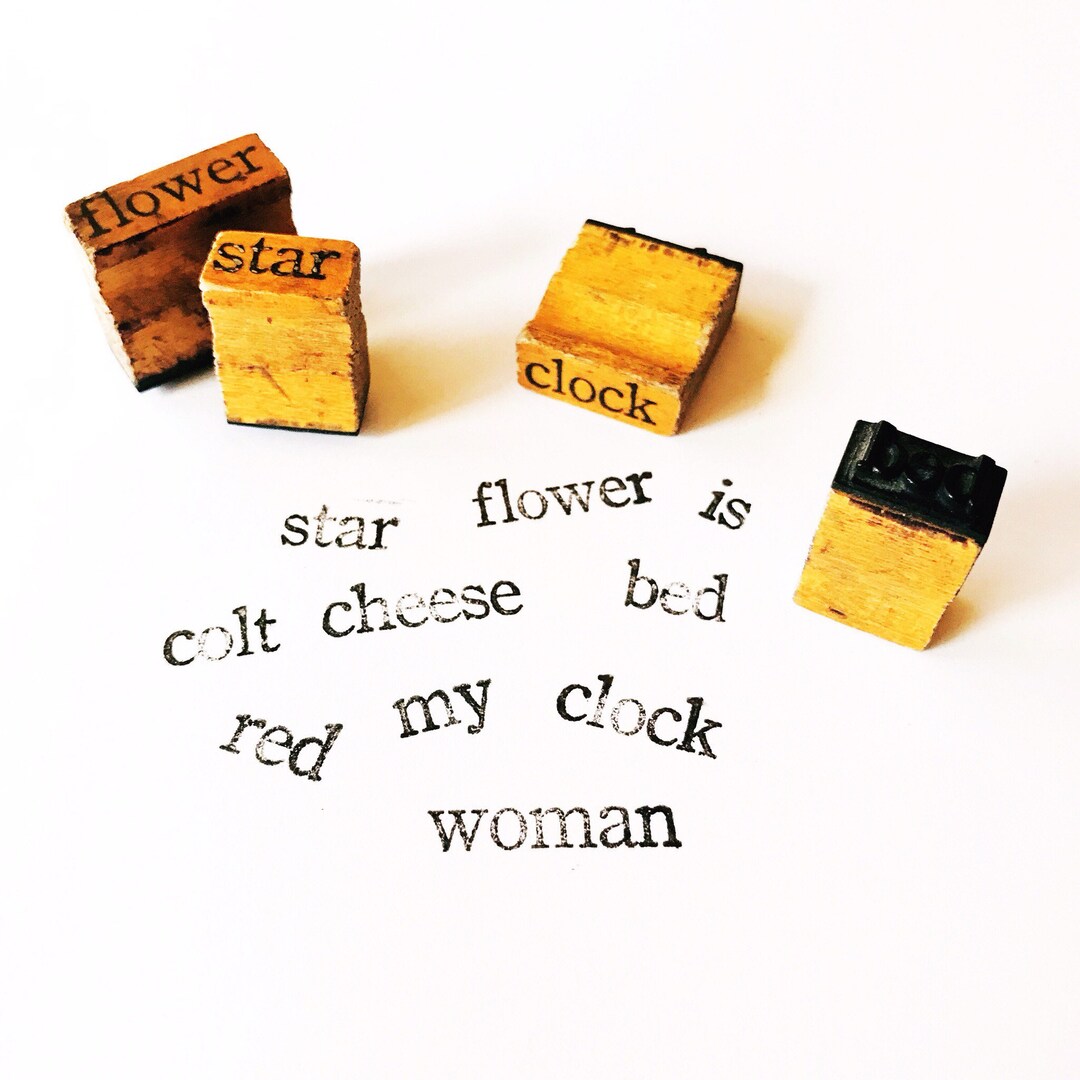 Set of 10 Random Vintage Word Stamps, for Bullet Journals Planners ...