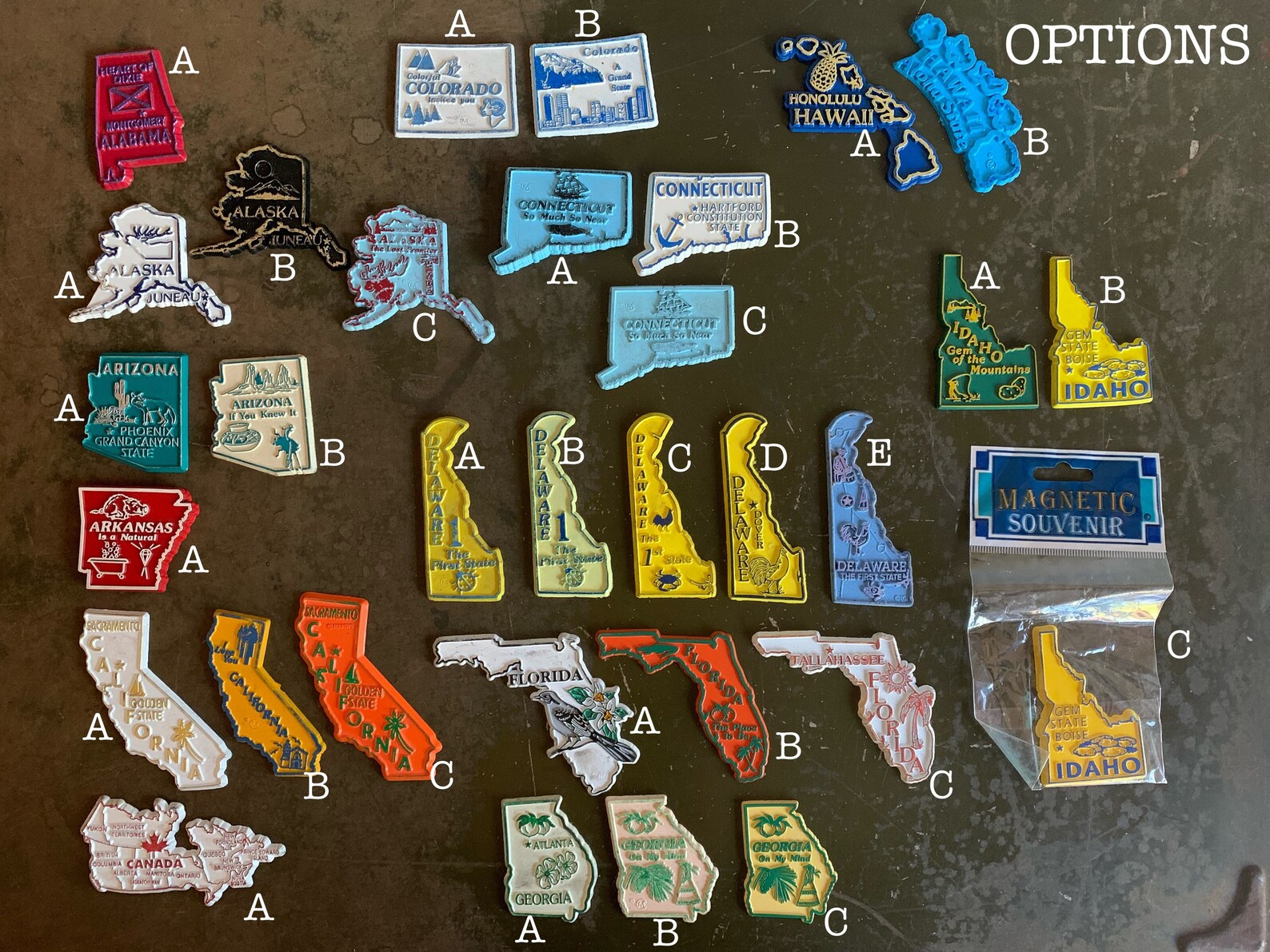 A-N State Magnets, Vintage Collectible & Home State Gifts, Magnet ...