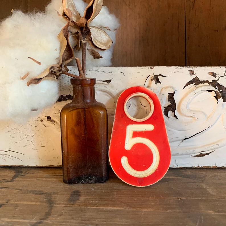 Vintage Cow Tags Red and White Plastic Dairy Tag for | Etsy