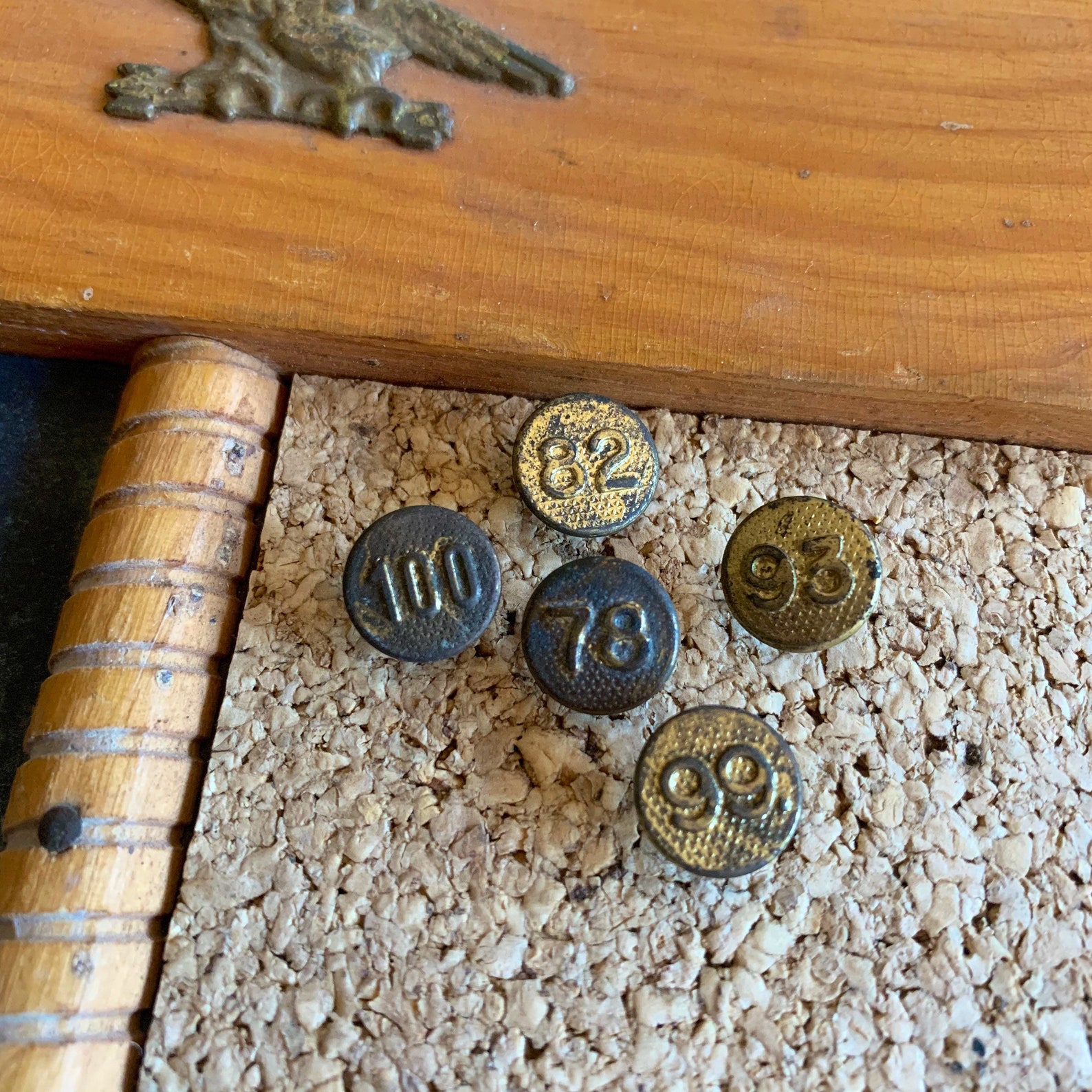 5 Vintage Brass Number Thumb Tacks Set Vintage Industrial | Etsy