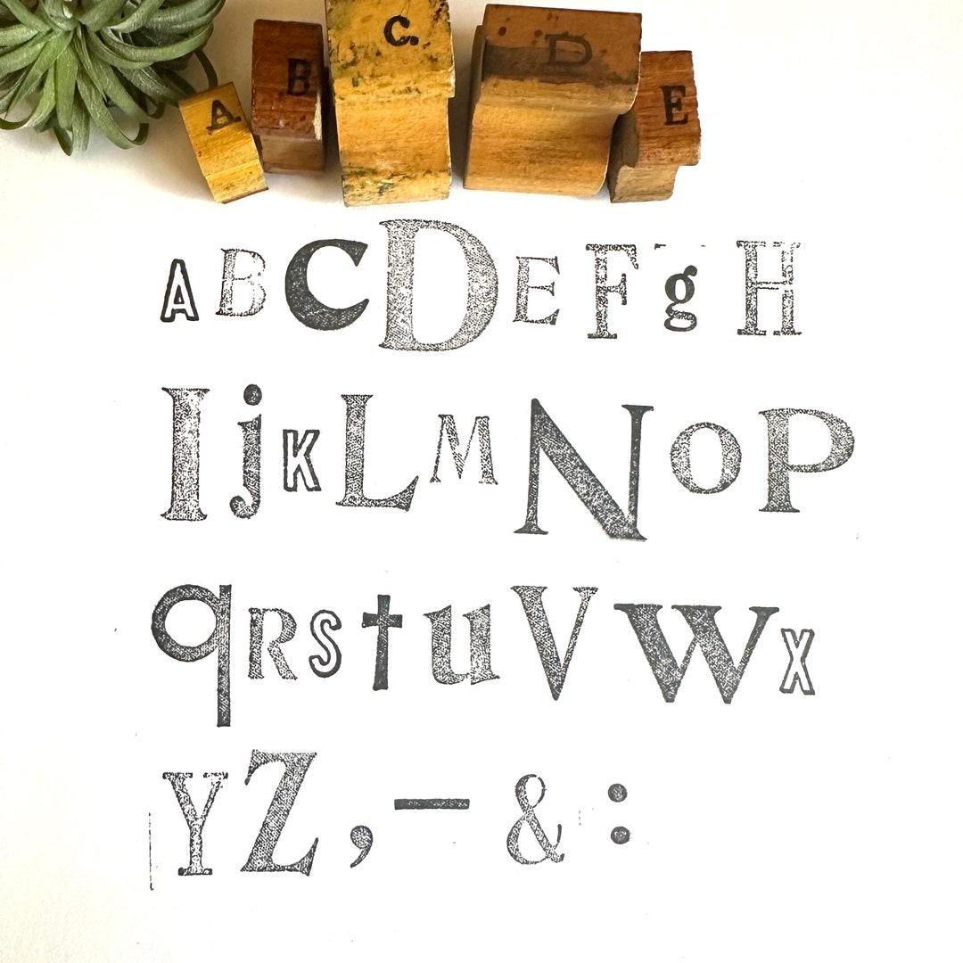 Vintage Eclectic Alphabet Rubber Stamp Set, A Through Z Uppercase ...