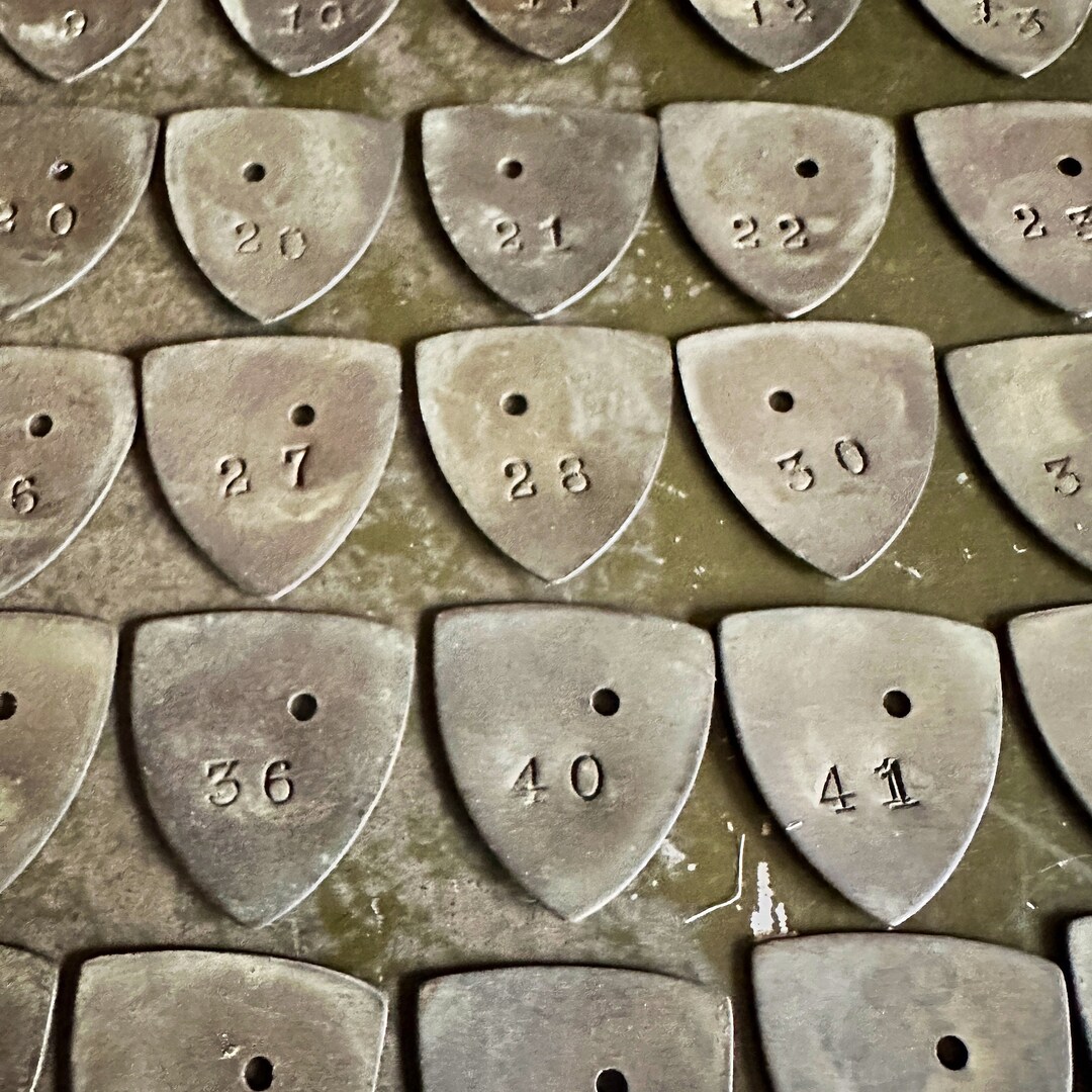 Vintage Cattle Brass Tags, Number Tags for Labeling, Rounded Triangular ...