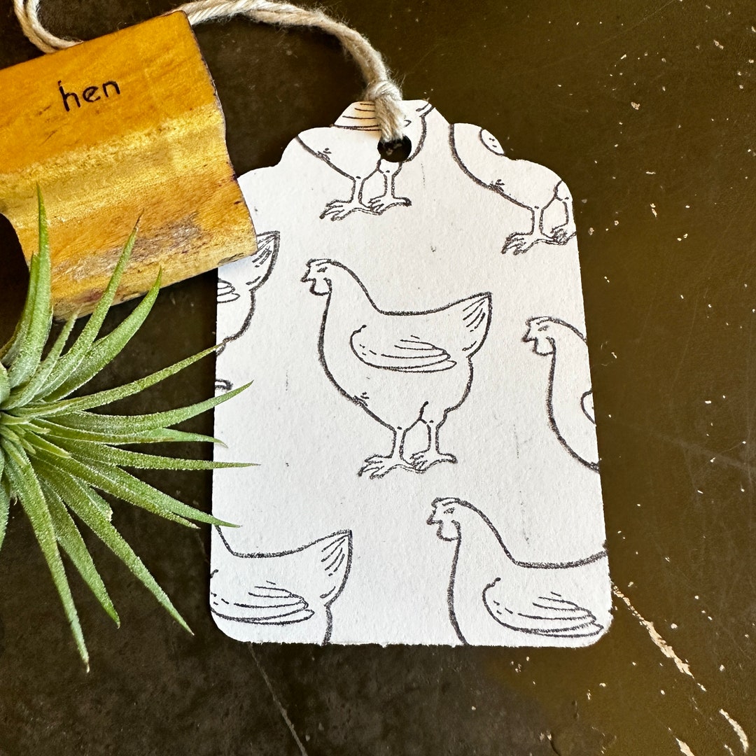 Vintage Hen Stamp, Spring Crafts and DIY Supplies, Rubber Mounted on ...