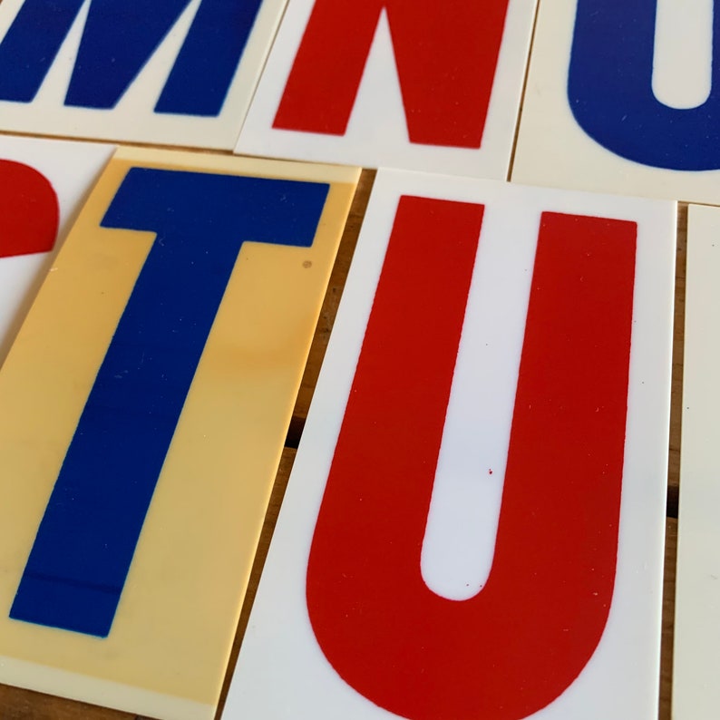 4 1/8 Inch Red & Blue Vintage Plastic Sign Letters for - Etsy