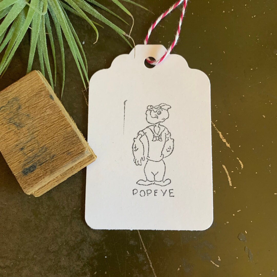 Vintage Popeye Stamp, Wood & Rubber Stamps for Fun DIY Comics Gift Wrap ...