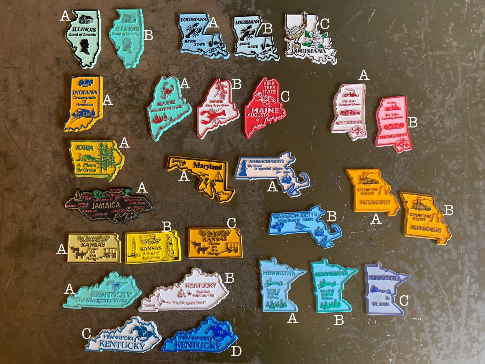 A-N State Magnets, Vintage Collectible & Home State Gifts, Magnet ...