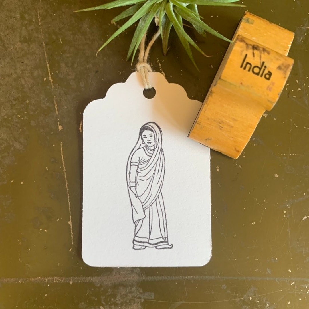 Vintage India Costume Rubber Stamp, India Rubber Stamps for Planners ...