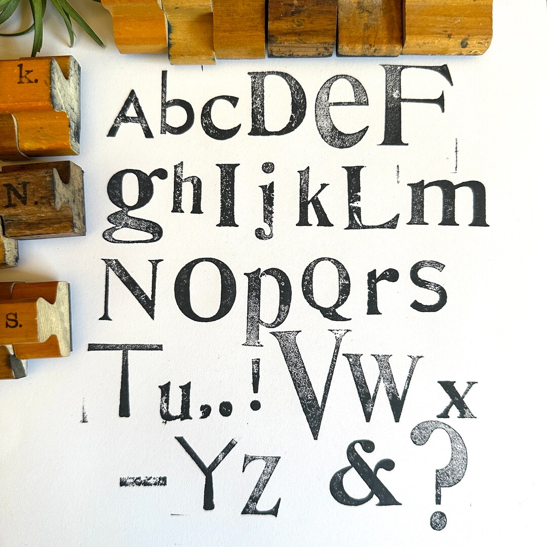 Vintage Eclectic Alphabet Rubber Stamp Set, A Through Z Uppercase ...