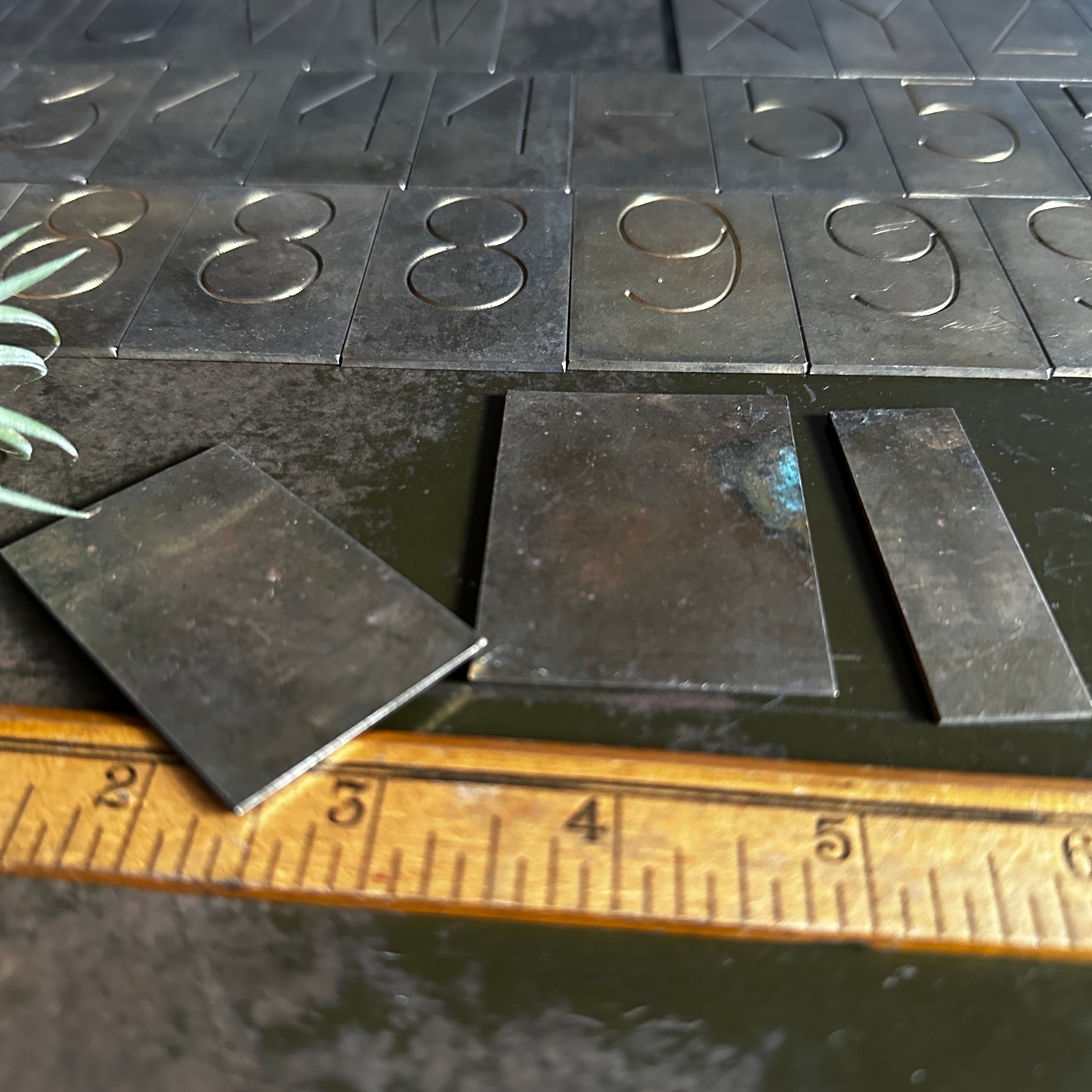 Vintage Brass Engraving Letters and Numbers, 2 1/4 Inch Brass Sign ...