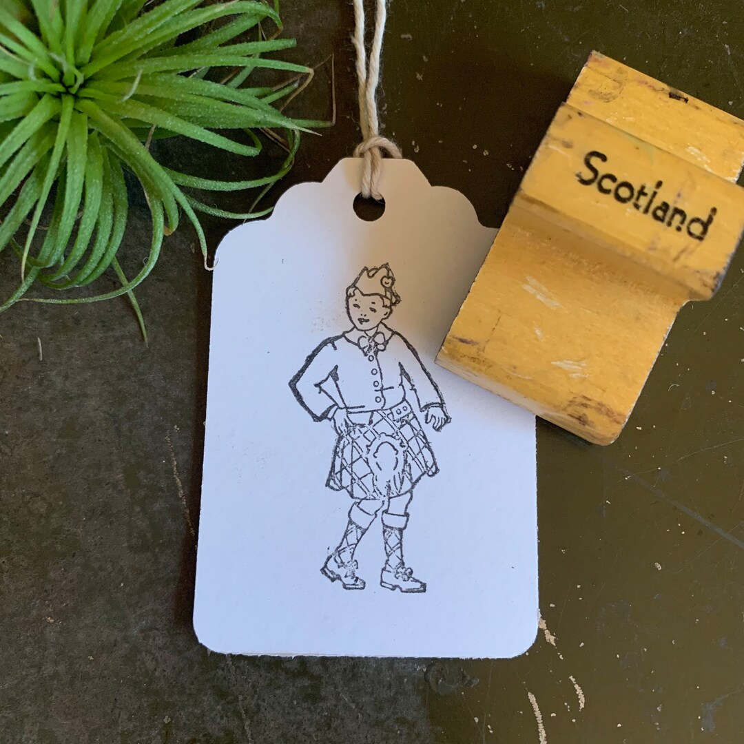 Vintage Scotland Costume Rubber Stamp, Scottish Homeland Rubber Stamps ...