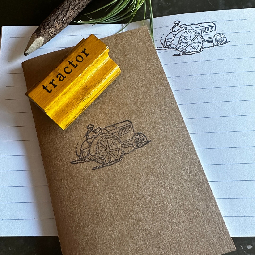 Vintage Tractor Stamp for Tractor Birthday Party, Rubber Mounted on ...