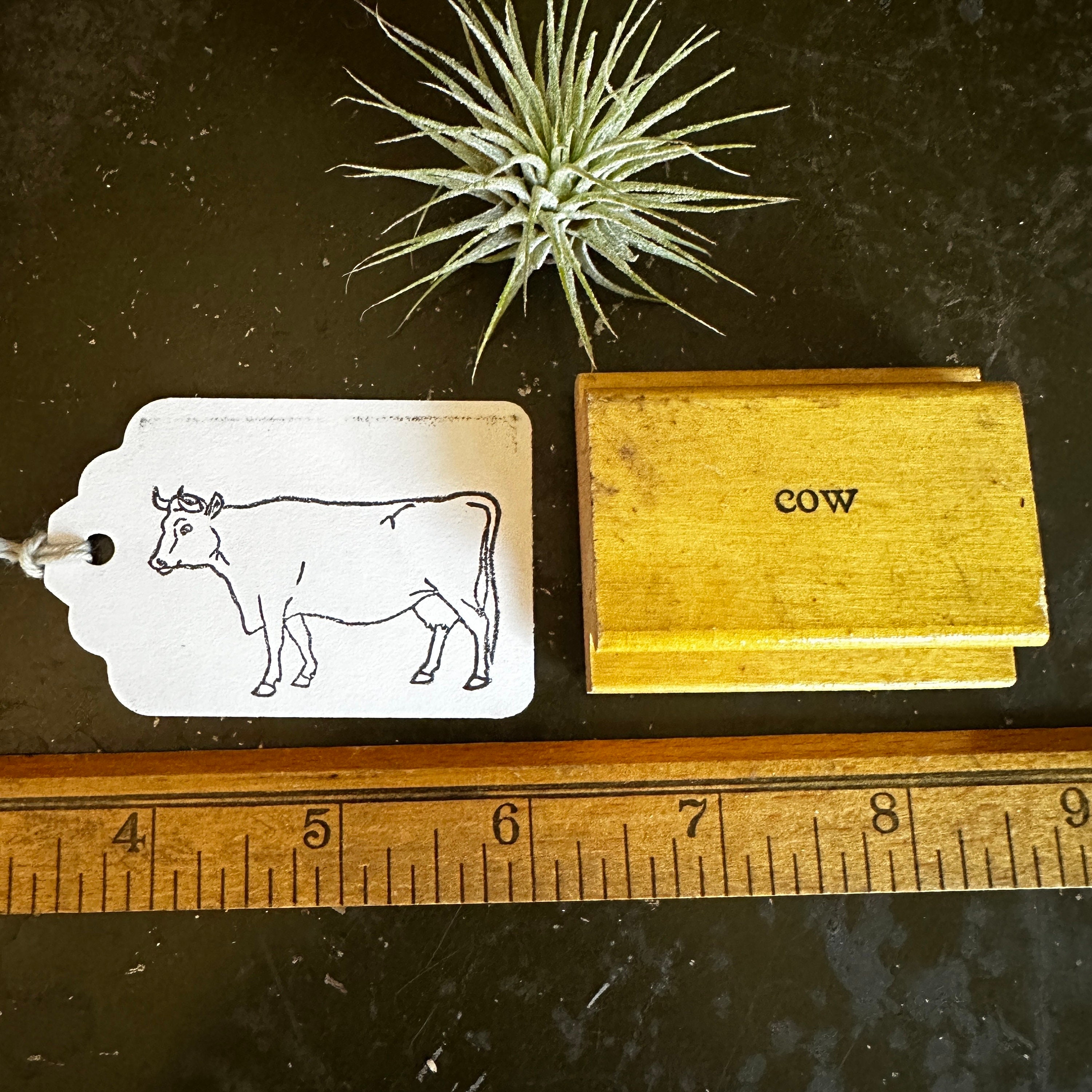 Vintage Large Cow Rubber Stamp, Animal Stampers for Junk Journals ...