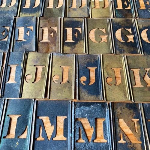 Antique Brass Letter Stencils Vintage Farmhouse Decor - Etsy
