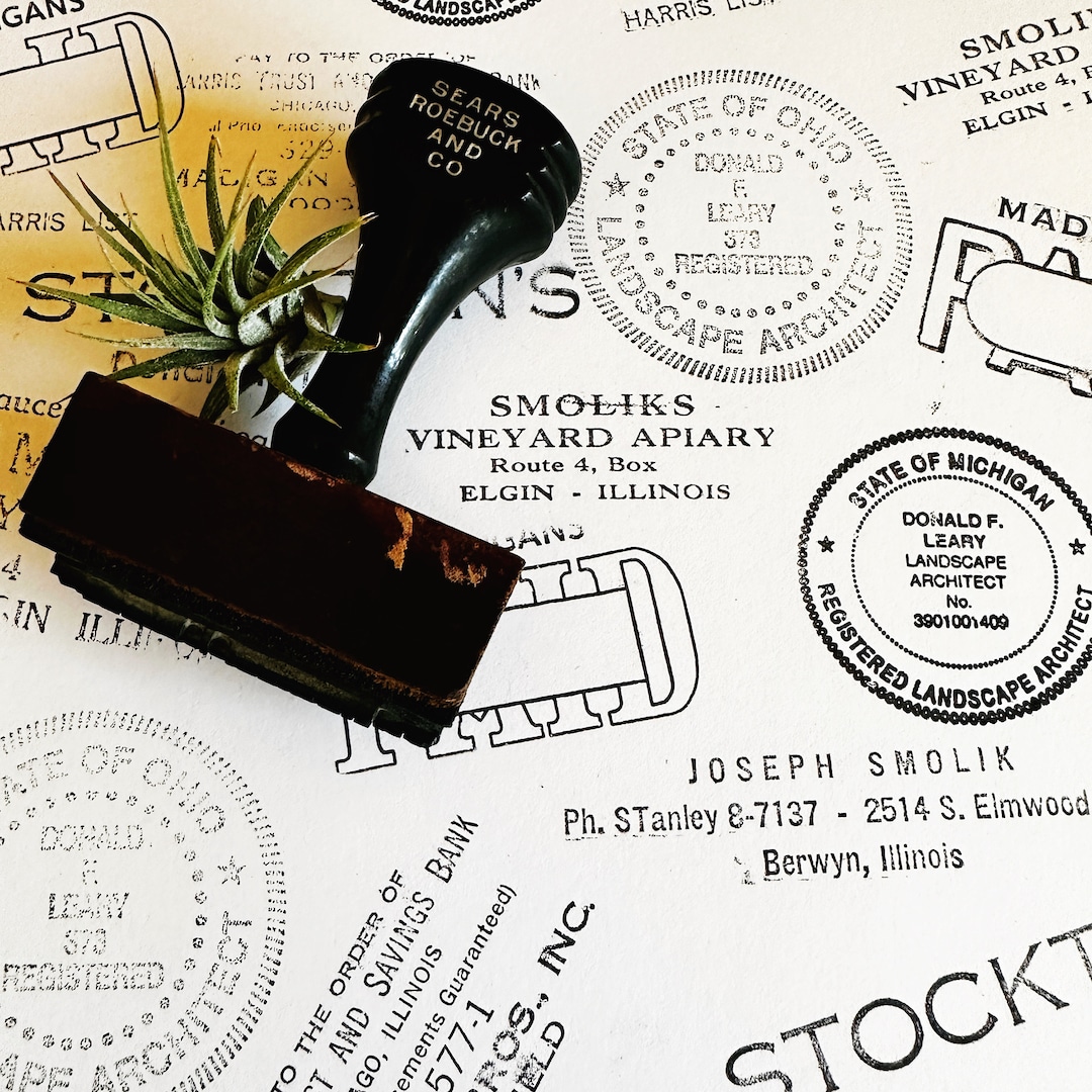 Vintage Company & Business Name Stamps, Wood Handled Stampers for ...