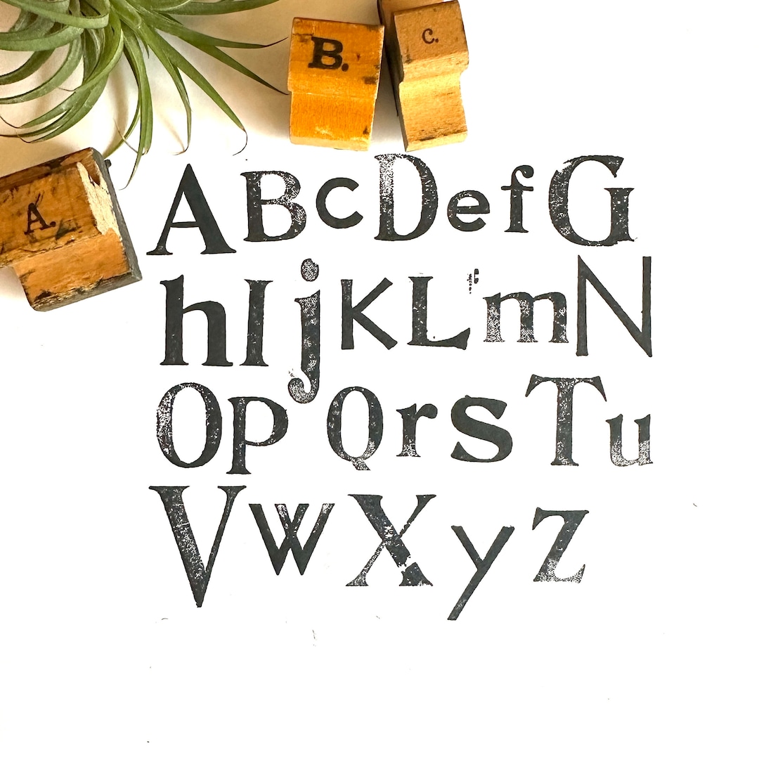 Vintage Eclectic Alphabet Rubber Stamp Set, A Through Z Uppercase ...