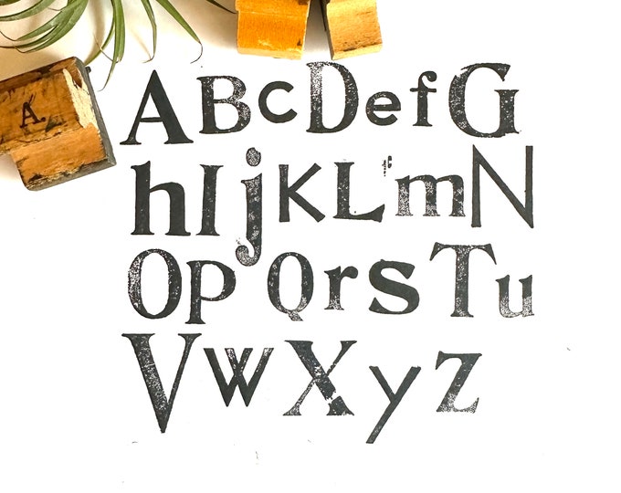 Vintage Eclectic Alphabet Rubber Stamp Set, A Through Z Uppercase ...