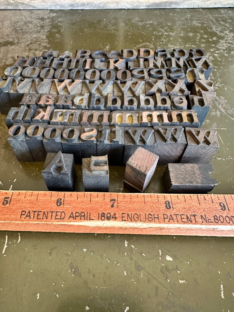 Tiny 1/2 Inch Vintage Letterpress Letters, Small Uppercase & Lowercase ...