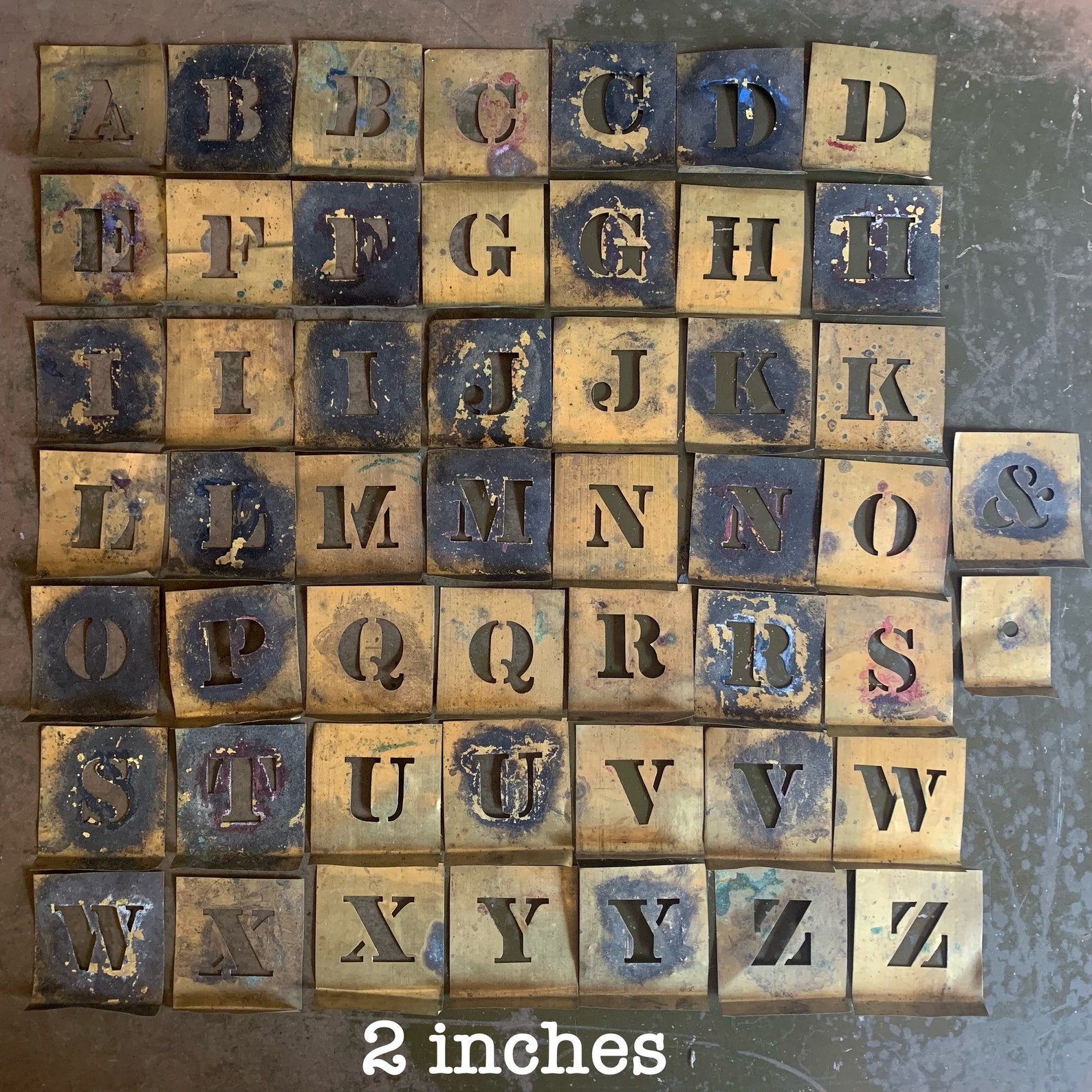 Antique Brass Letter Stencils Vintage Farmhouse Decor - Etsy