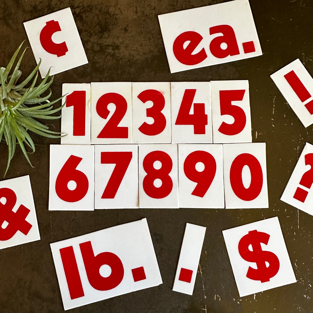 Mini 2” Red Vintage Sign Numbers Available by the Number, 14 Sign Decor ...
