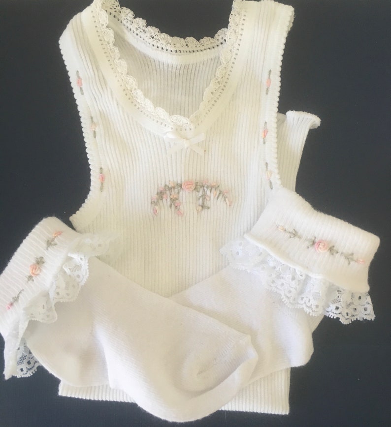 Baby Girl Hand Embroidered Singlet/vest in Grub Rose Stitch | Etsy