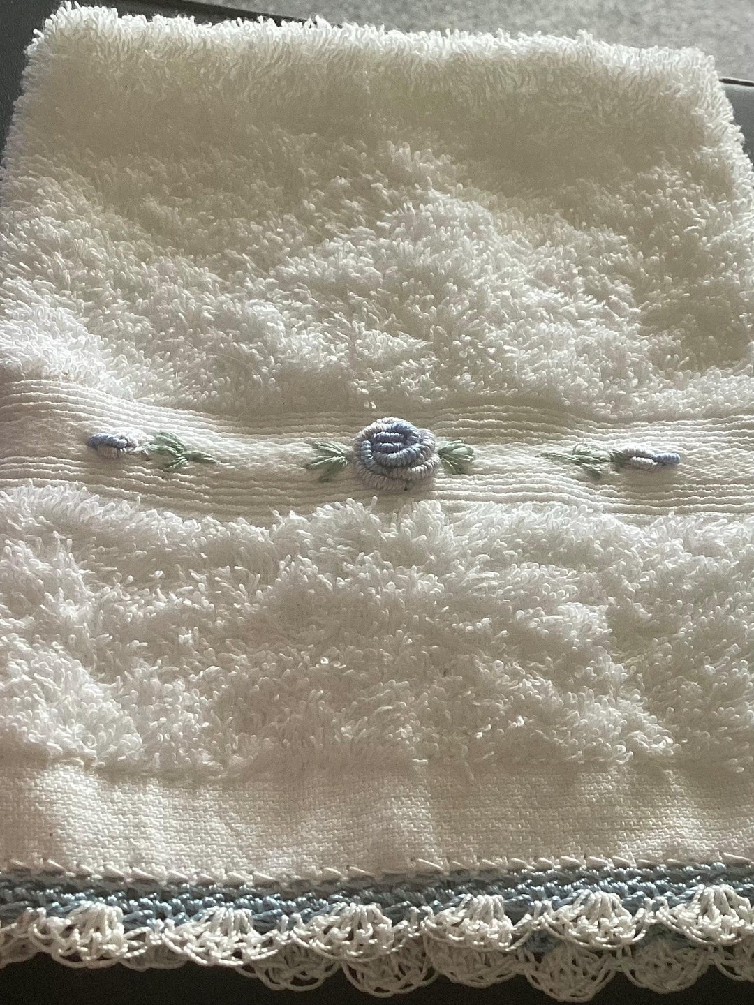 Large Embroidered Face Washer - Etsy