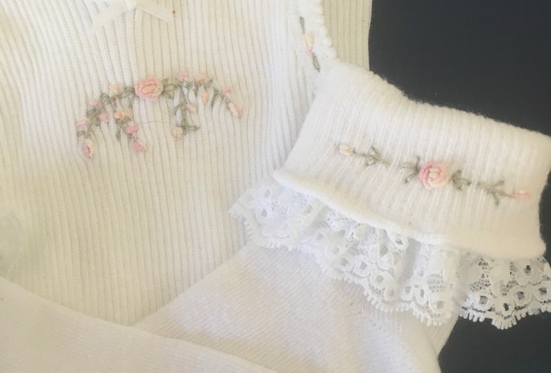 Baby Girl Hand Embroidered Singlet/vest in Grub Rose Stitch | Etsy
