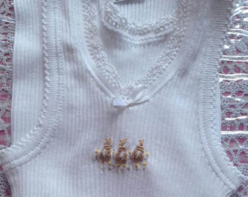 Baby Girl Hand Embroidered Singlet/vest in Grub Rose Stitch - Etsy ...
