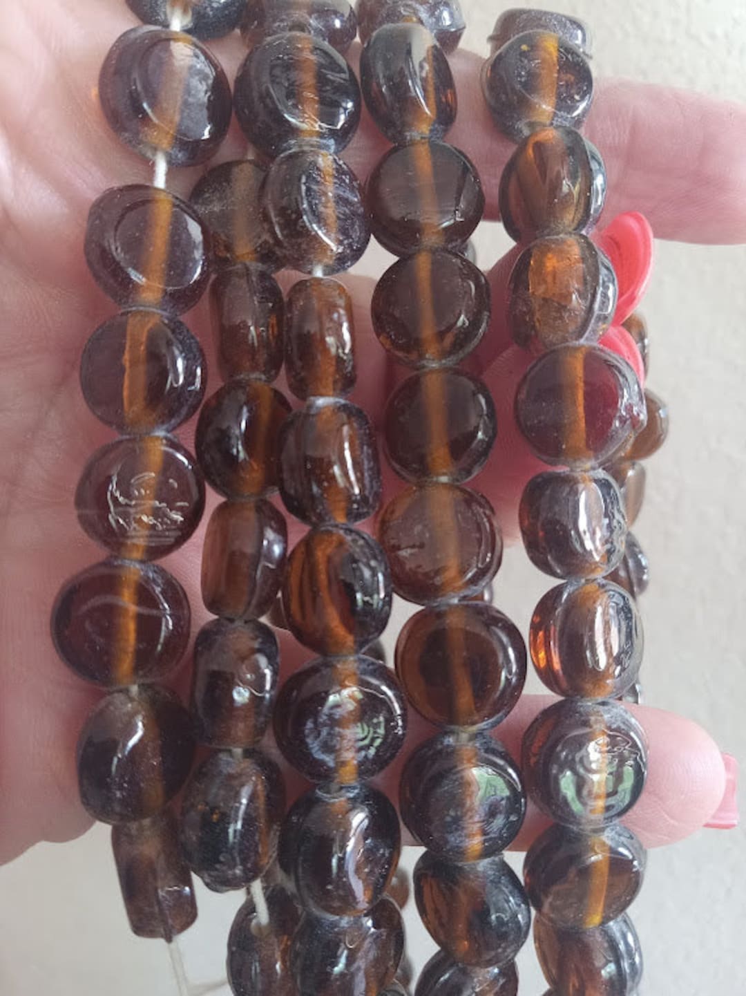 1087 Root Beer Colored Glass 10mm X 6mm 20 - Etsy