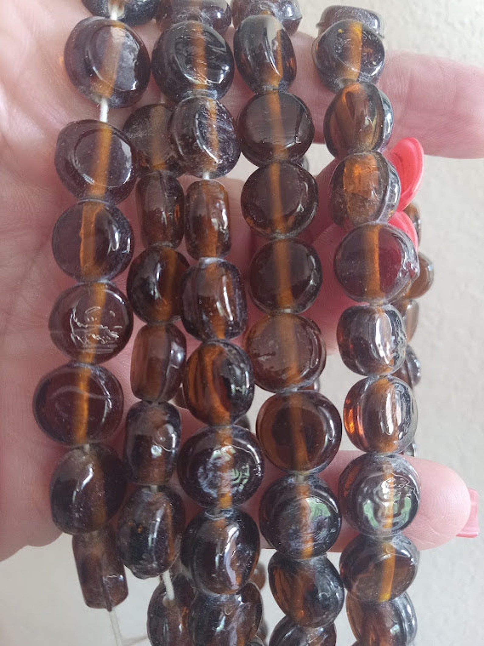 1087 Root Beer Colored Glass 10mm X 6mm 20 - Etsy