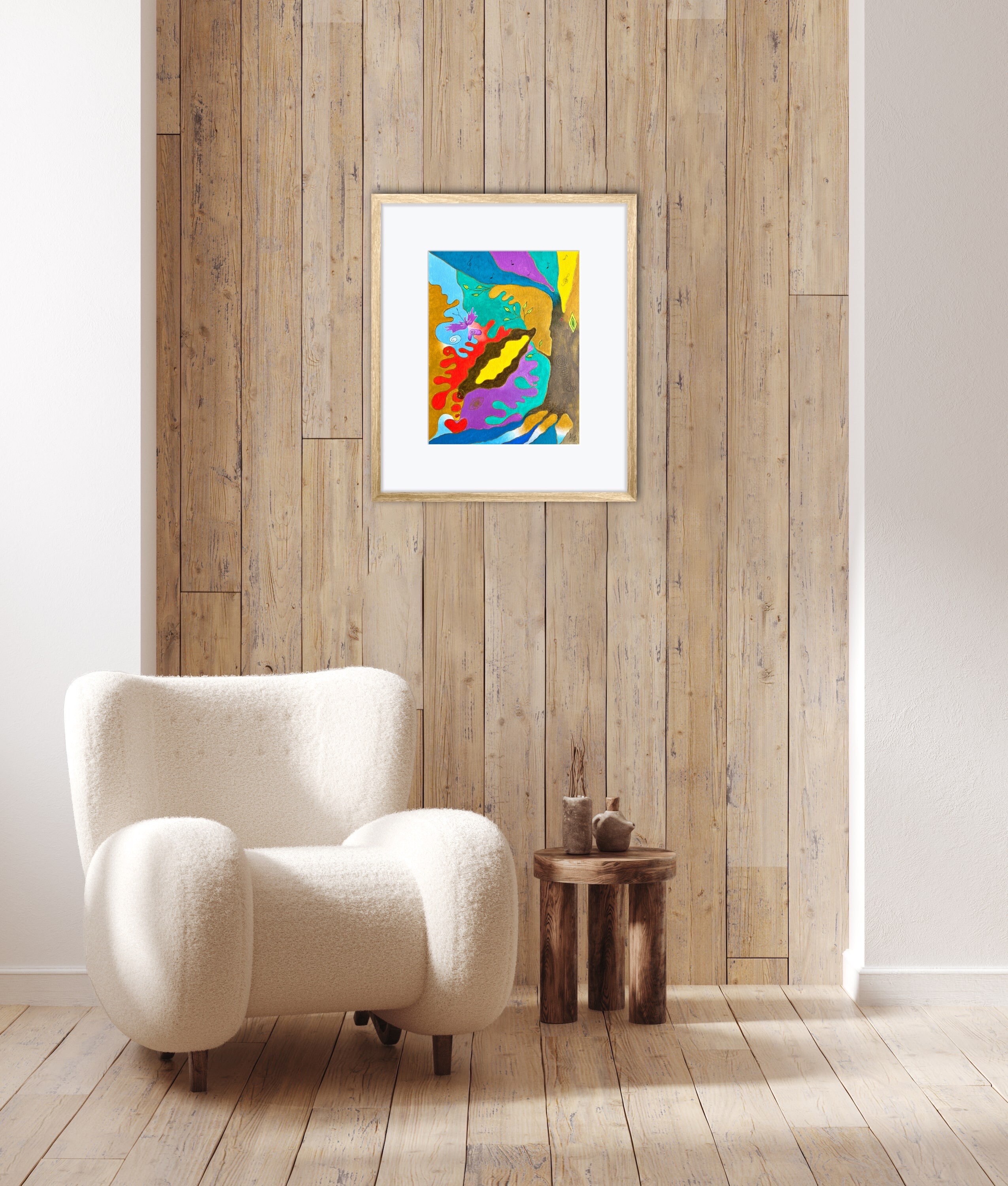 Invisible Connections Intuitive Art Framed Acrylic Painting on Canvas ...